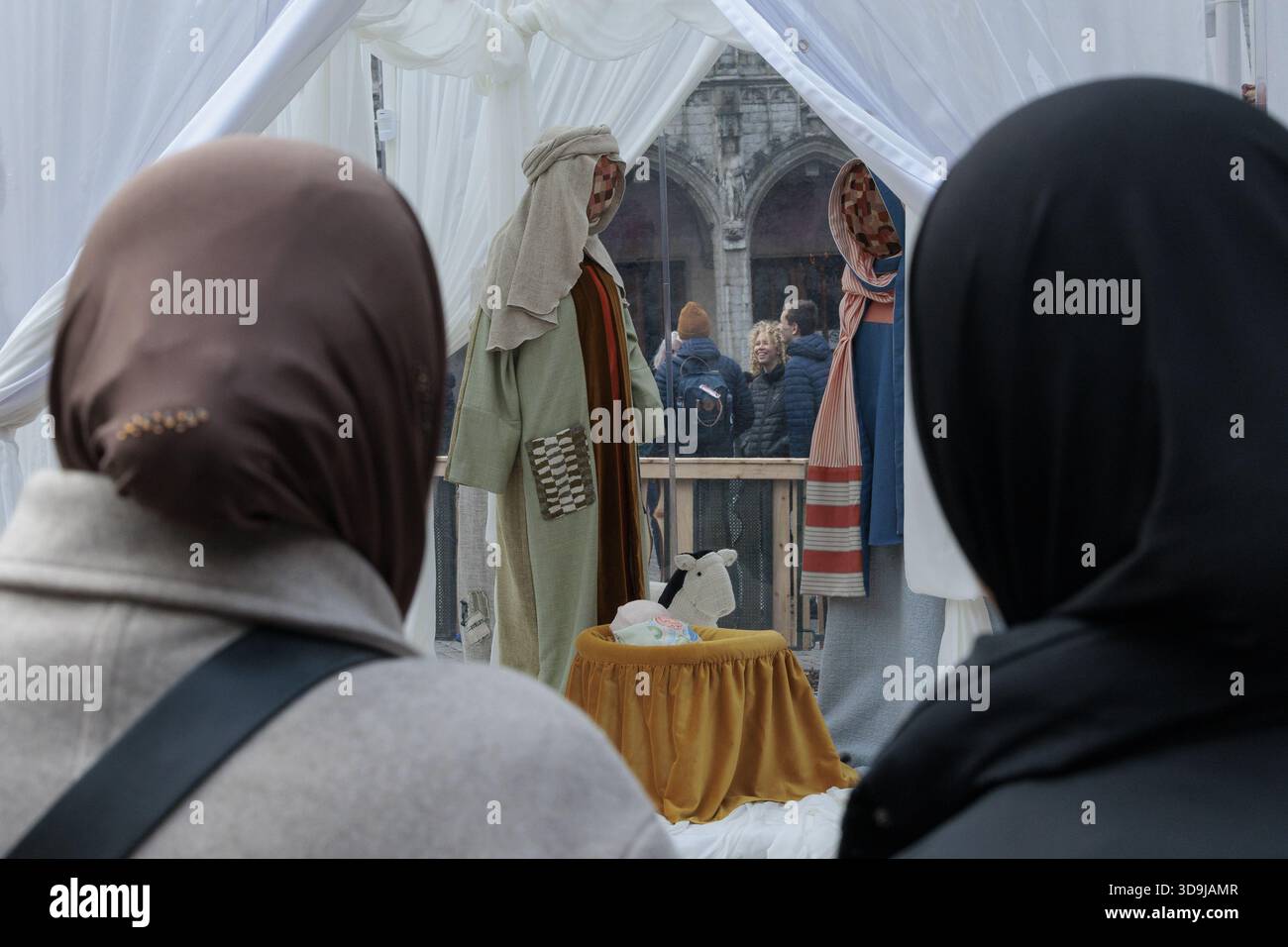 Illustration picture shows the Christmas nativity scene at the Brussels ...
