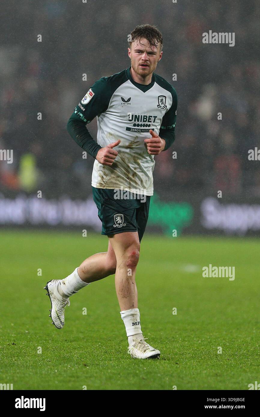 Riley McGree of Middlesbrough in action during the Sky Bet Championship ...