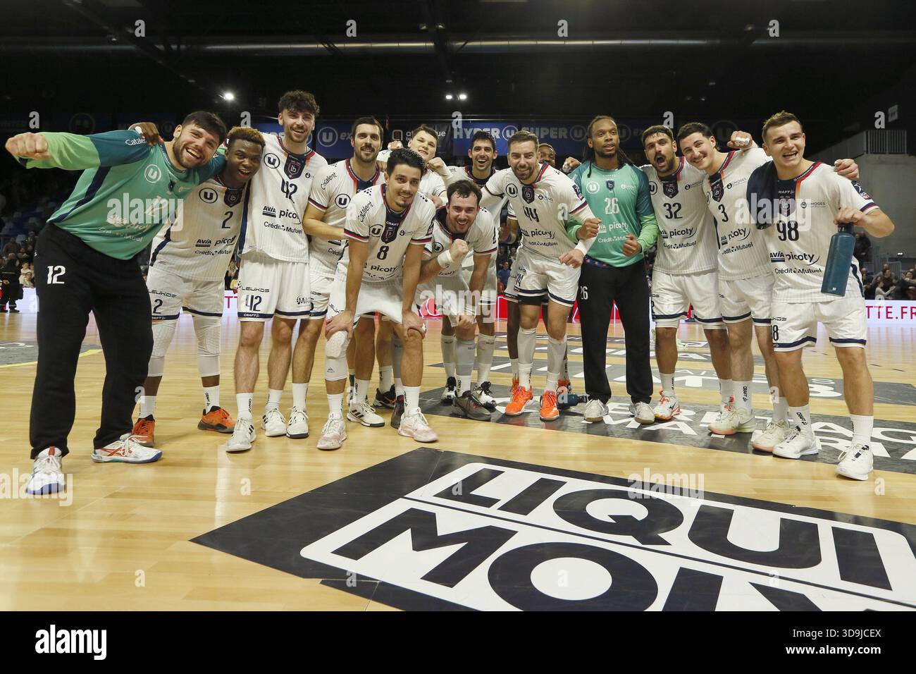 Team of Limoges Handball during the French championship, Liqui Moly ...