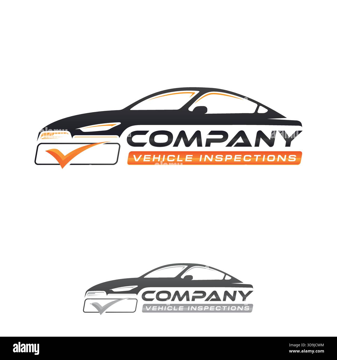Automotive Inspection logo with tick design template on white ...