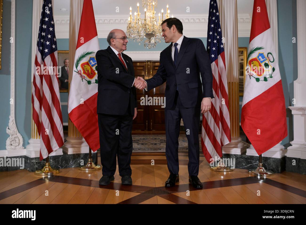 US Secretary of State Marco Rubio and Peruvian Foreign Affairs Minister ...