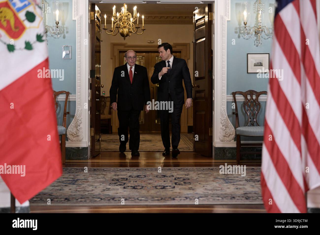 US Secretary of State Marco Rubio and Peruvian Foreign Affairs Minister ...