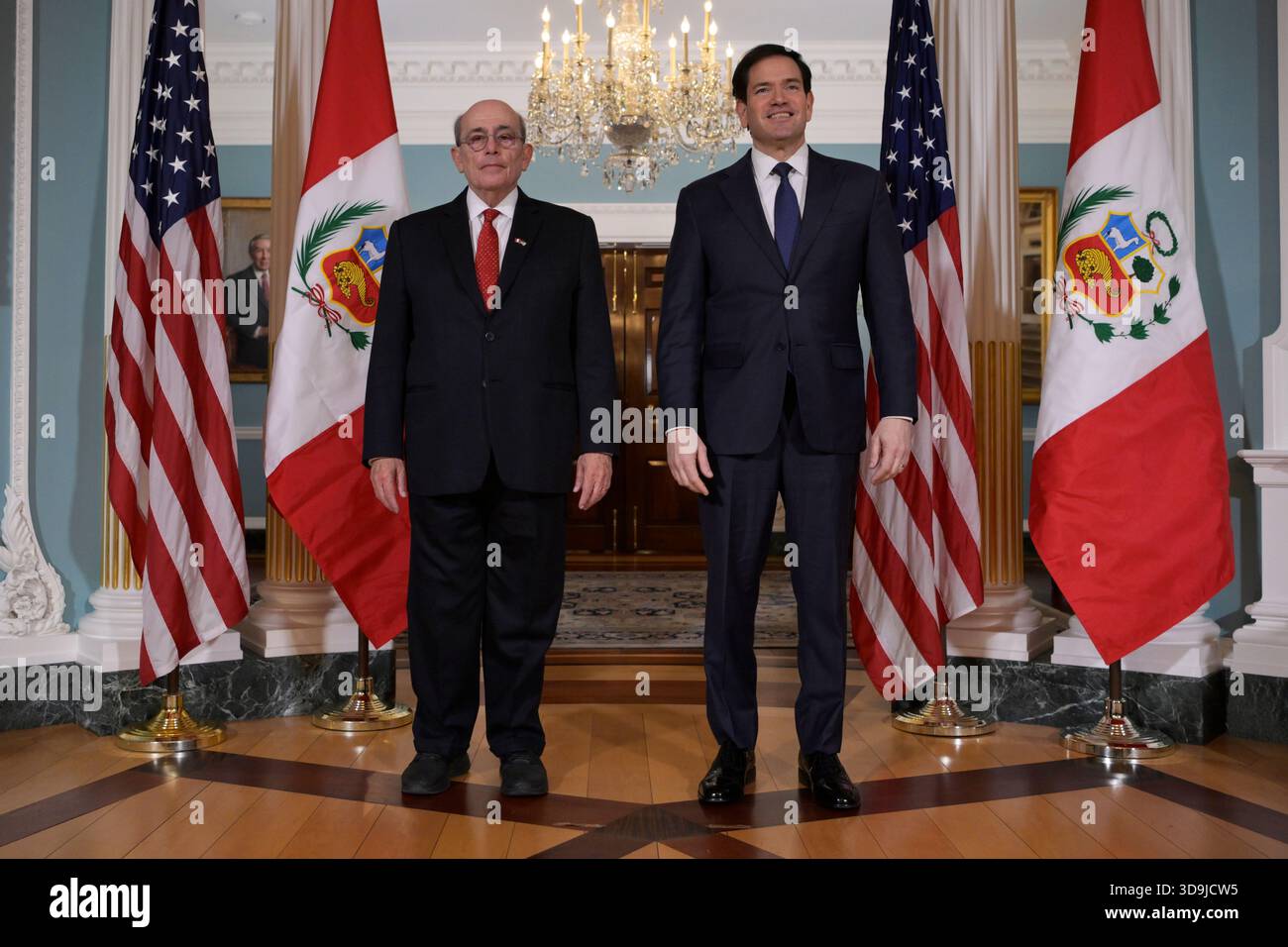 US Secretary of State Marco Rubio and Peruvian Foreign Affairs Minister ...