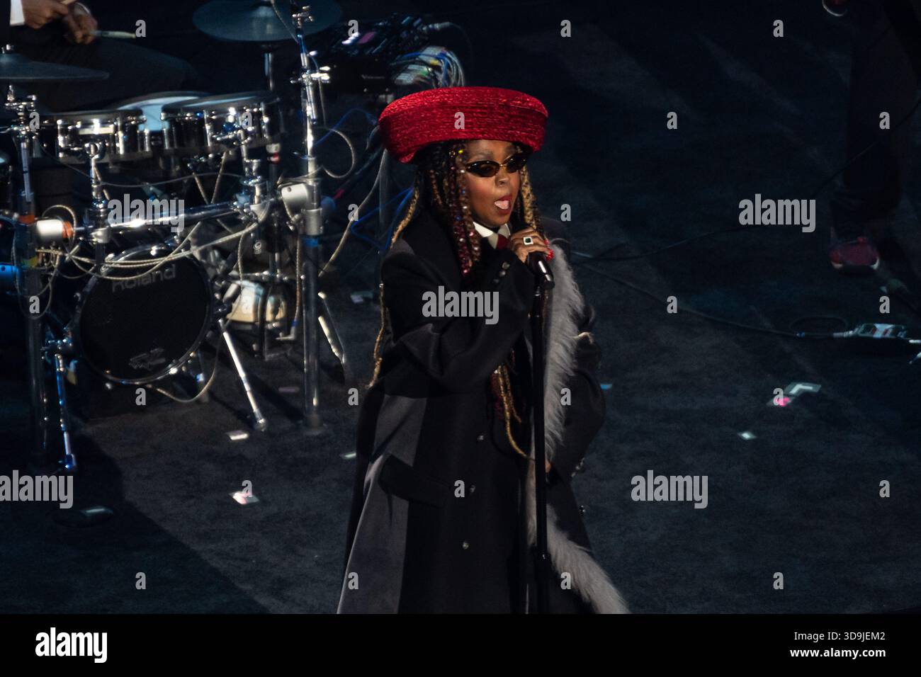 Lauryn Hill performs on stage during the 2026 FIFA World Cup draw at ...