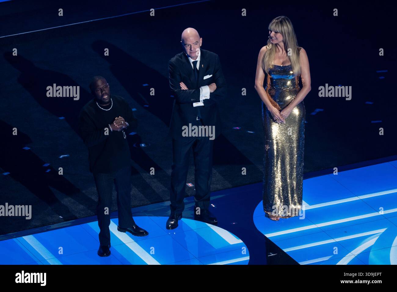 Kevin Hart, FIFA President Gianni Infantino and Heidi Klum speak on ...