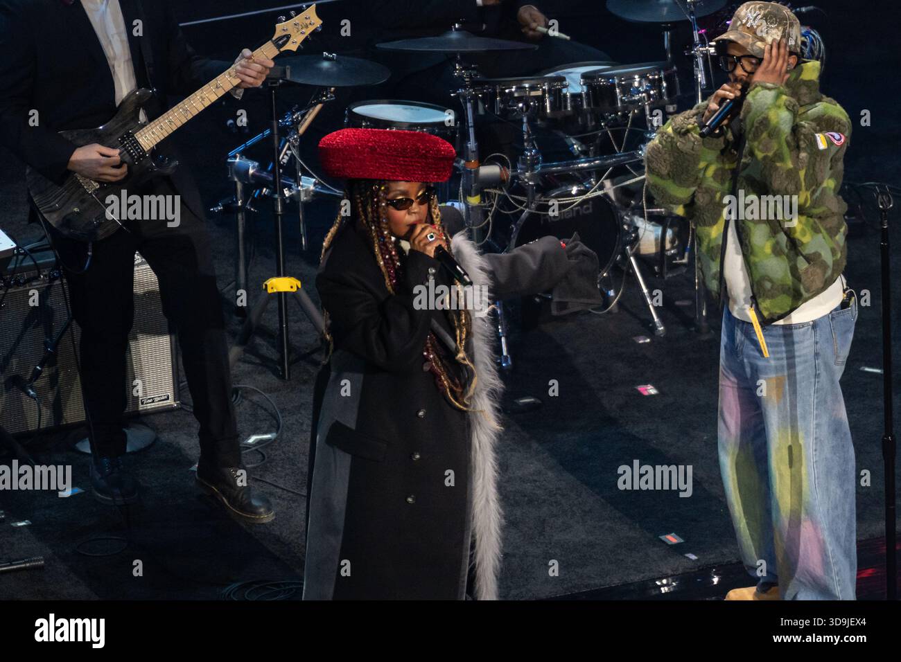 Lauryn Hill performs on stage during the 2026 FIFA World Cup draw at ...
