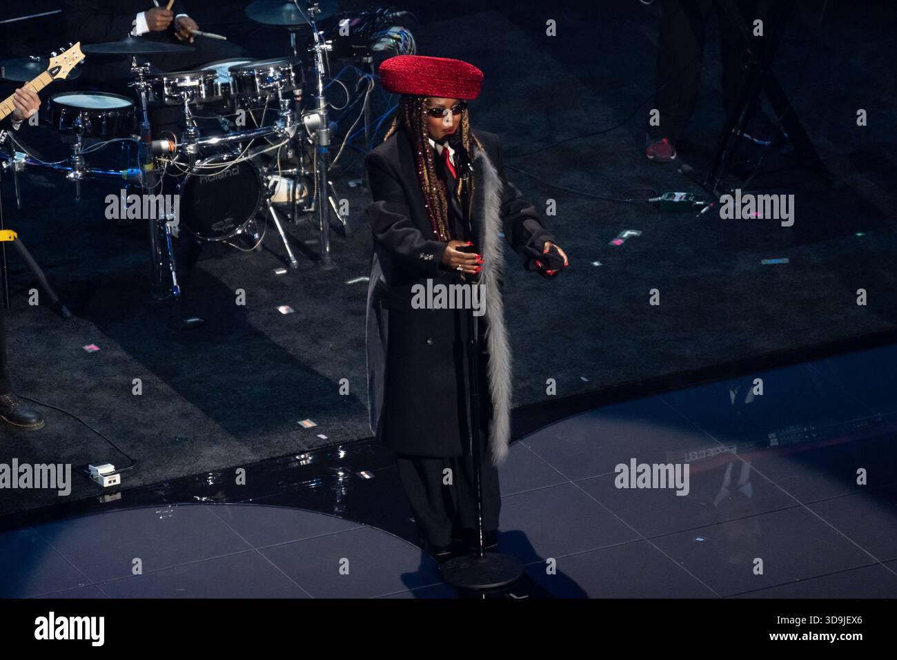 Lauryn Hill performs on stage during the 2026 FIFA World Cup draw at ...