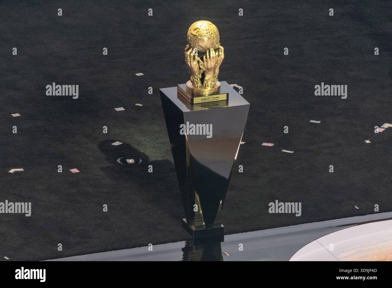 FIFA Peace Prize on display during the 2026 FIFA World Cup draw at the ...