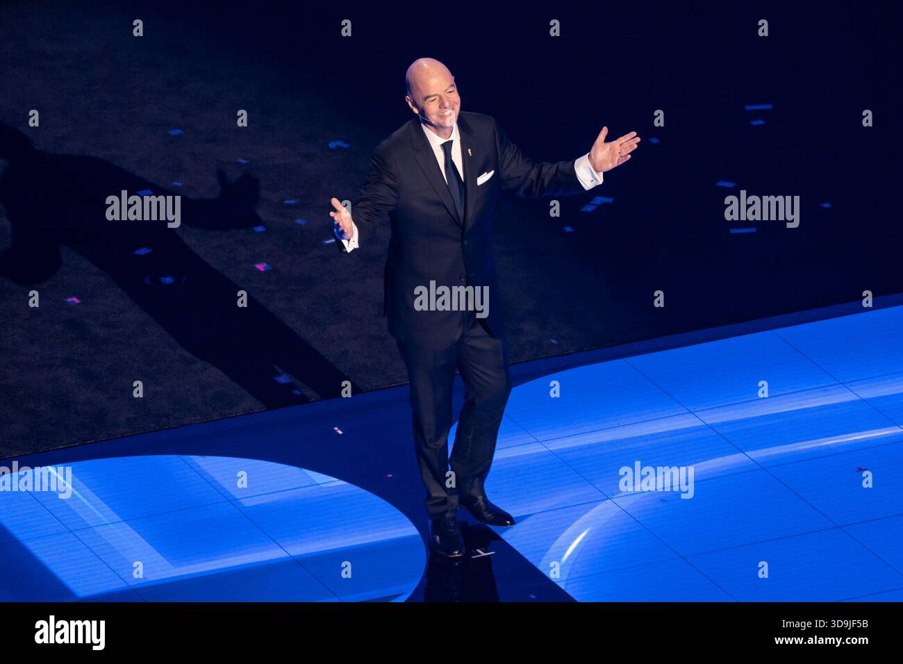 FIFA President Gianni Infantino speaks on stage during the 2026 FIFA ...