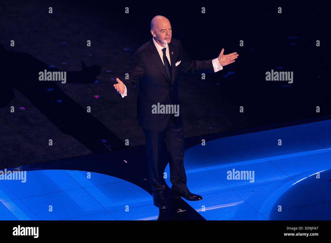FIFA President Gianni Infantino speaks on stage during the 2026 FIFA ...