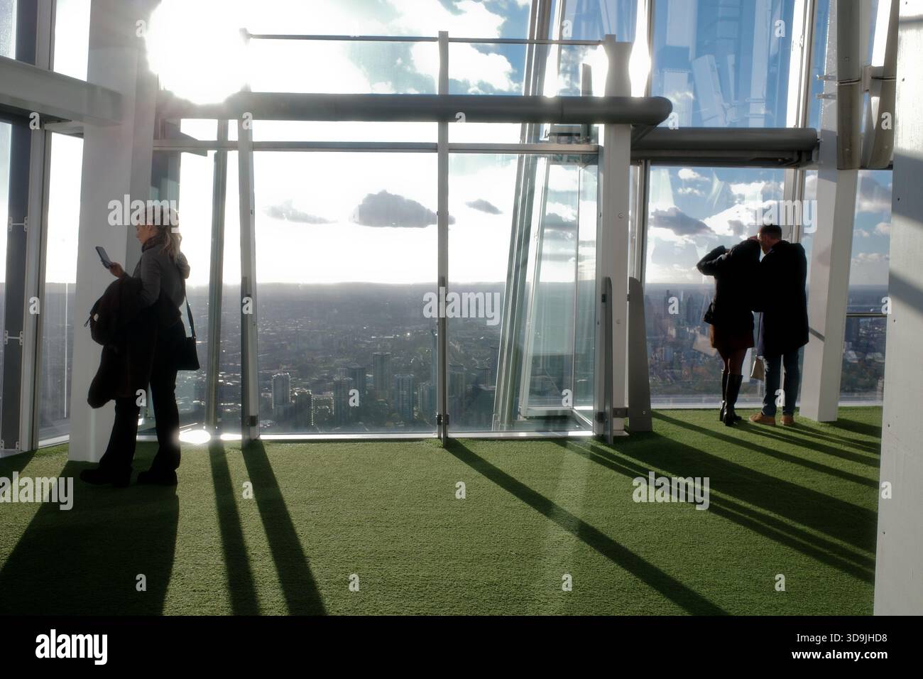 People visit the Shard observation deck in London, England, United ...