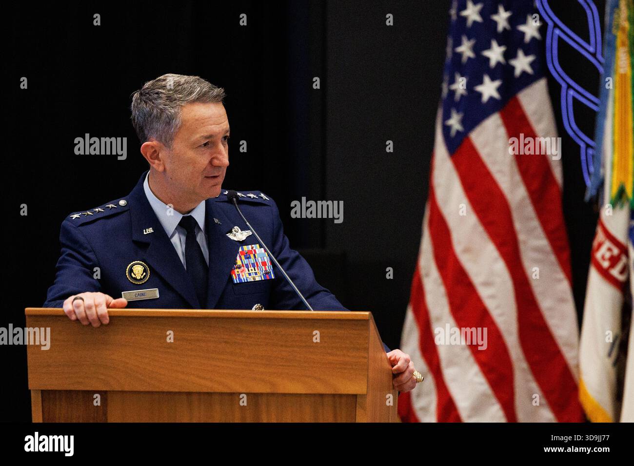 Gen. Dan Caine, chairman of the Joint Chiefs of staff, speaks during a ...