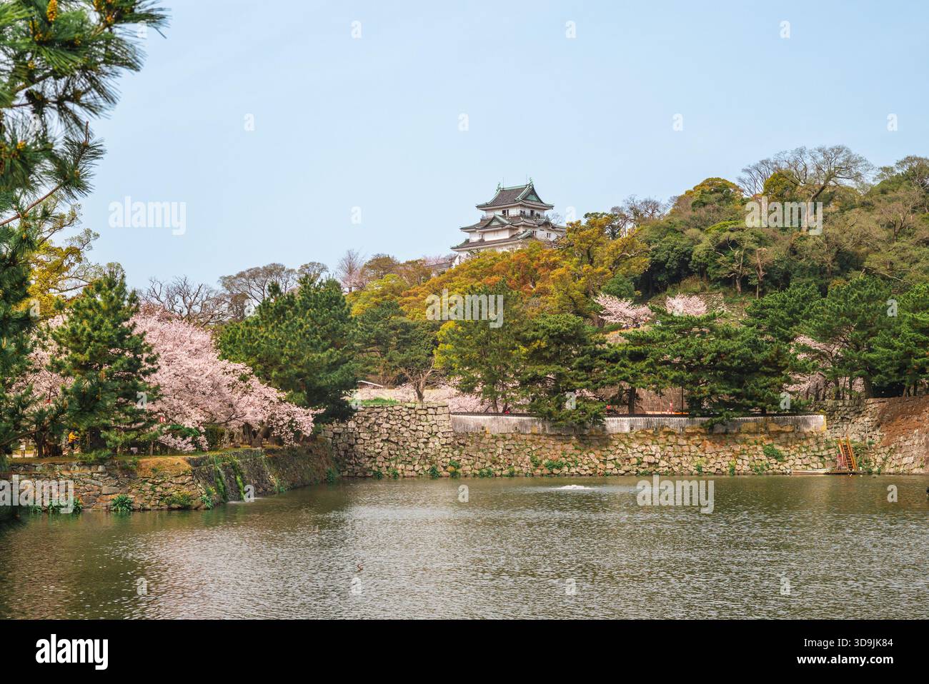 Moat of Wakayama Castle, a Japanese castle located in Wakayama, Kansai ...