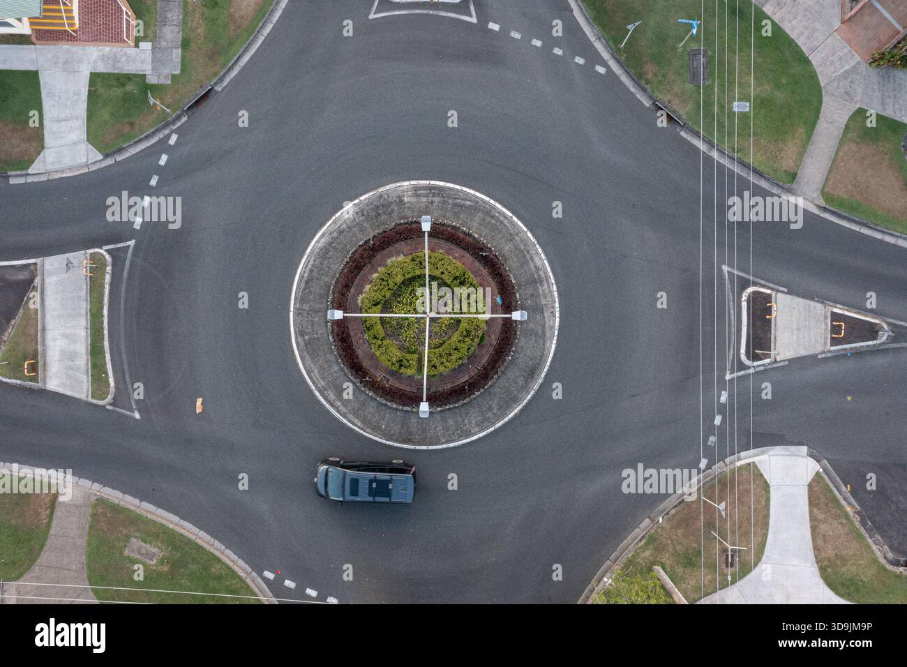 Roundabout in Ballina NSW. Areal photo Stock Photo - Alamy