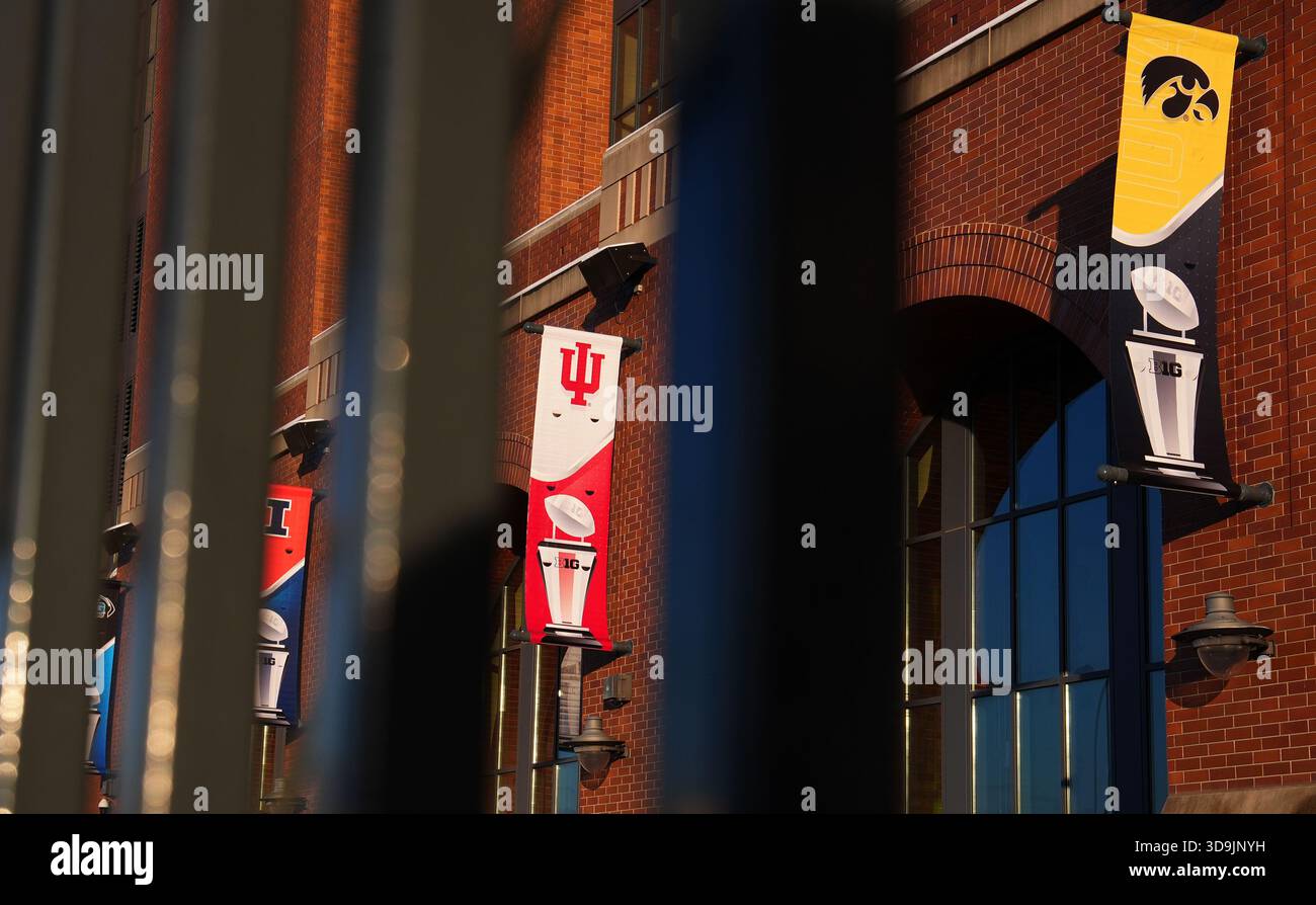INDIANAPOLIS, IN - DECEMBER 05: A general view of IU banner hanging on ...