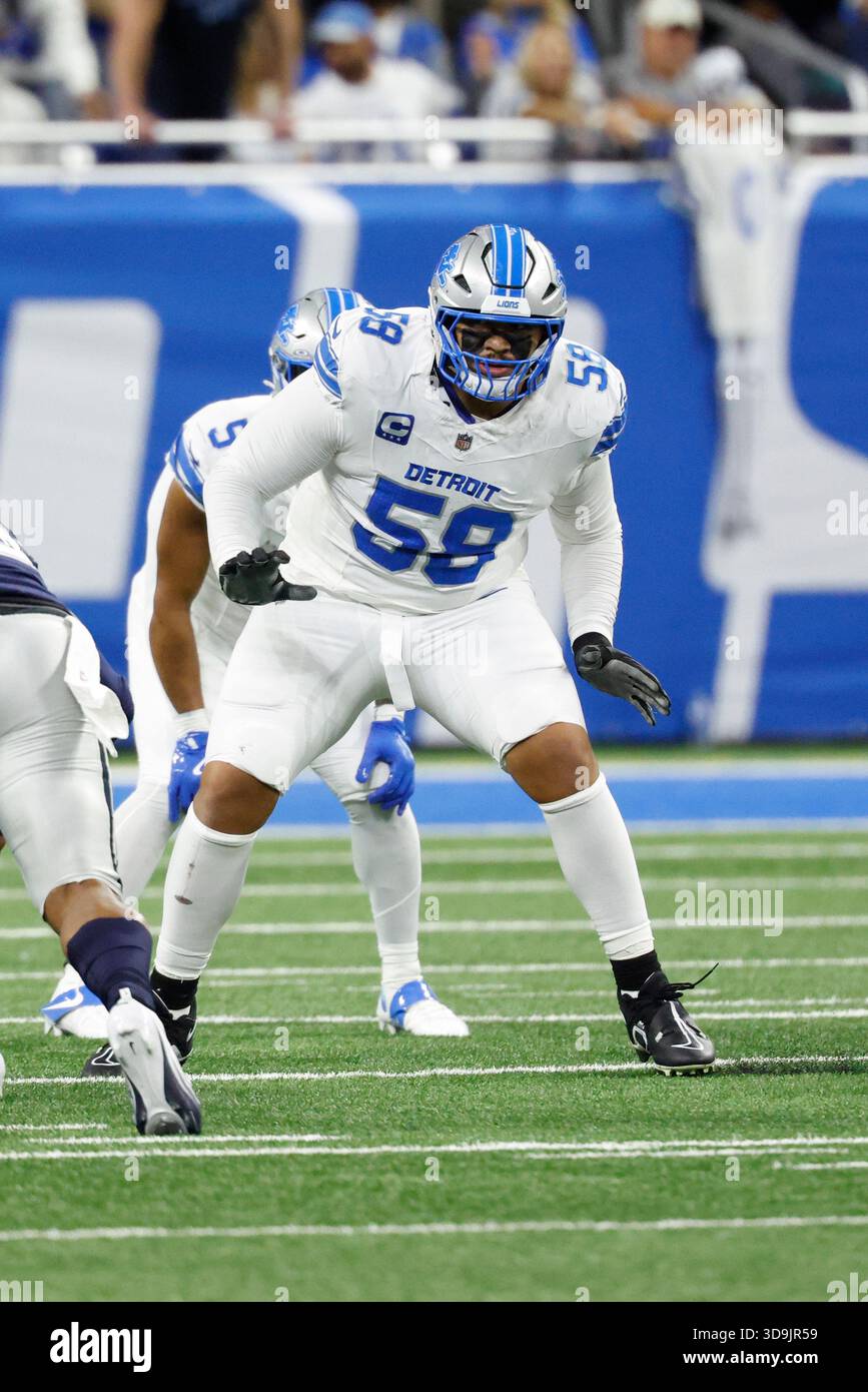 Detroit Lions offensive tackle Penei Sewell (58) blocks against the ...