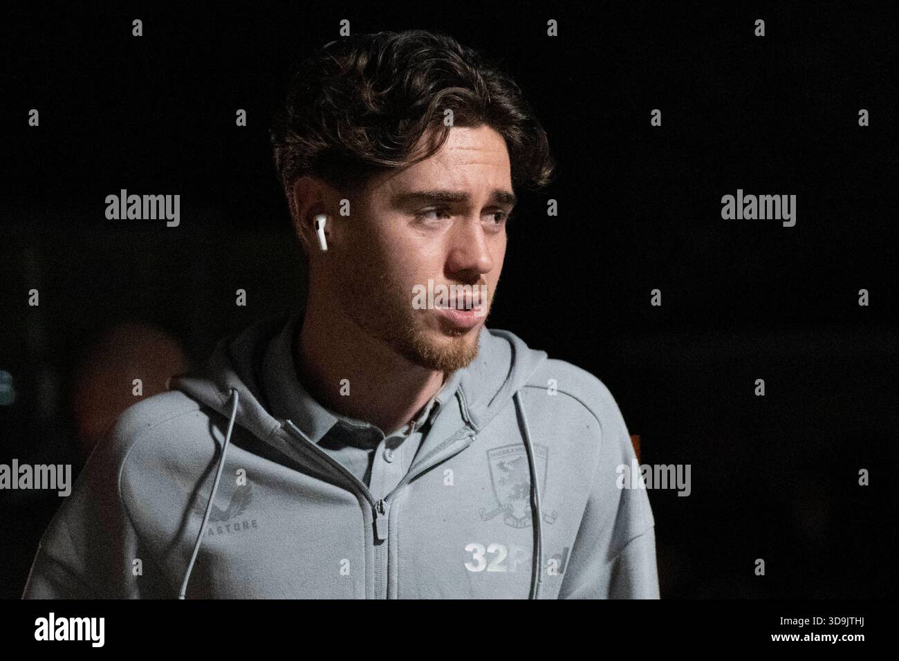 Hayden Hackney of Middlesbrough arrives for the Sky Bet Championship ...