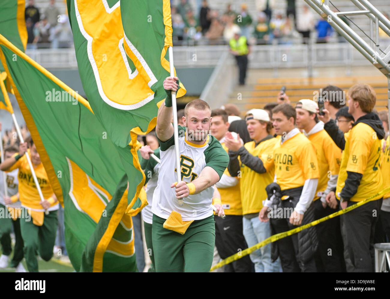November 29, 2025 Baylor Bears cheerleaders run on the field before the ...
