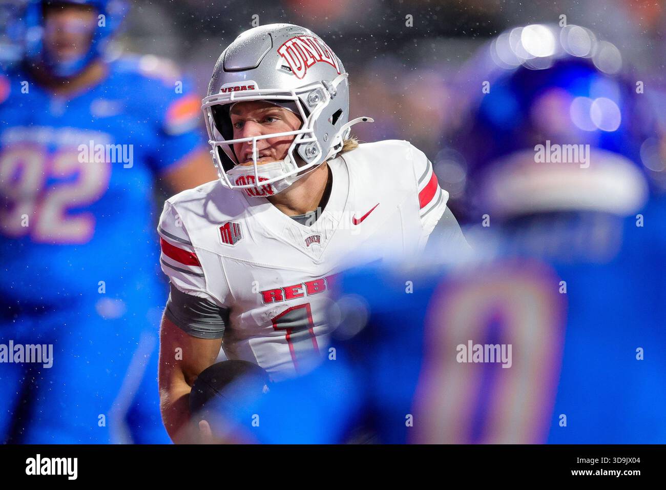 UNLV quarterback Anthony Colandrea cuts inside of the Boise State ...