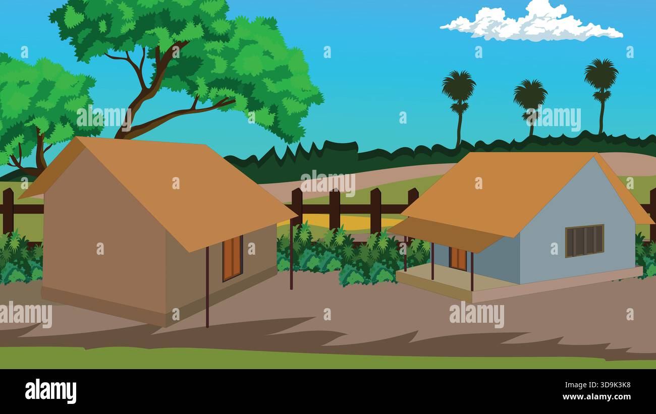 Indian village architecture Stock Vector Images - Alamy