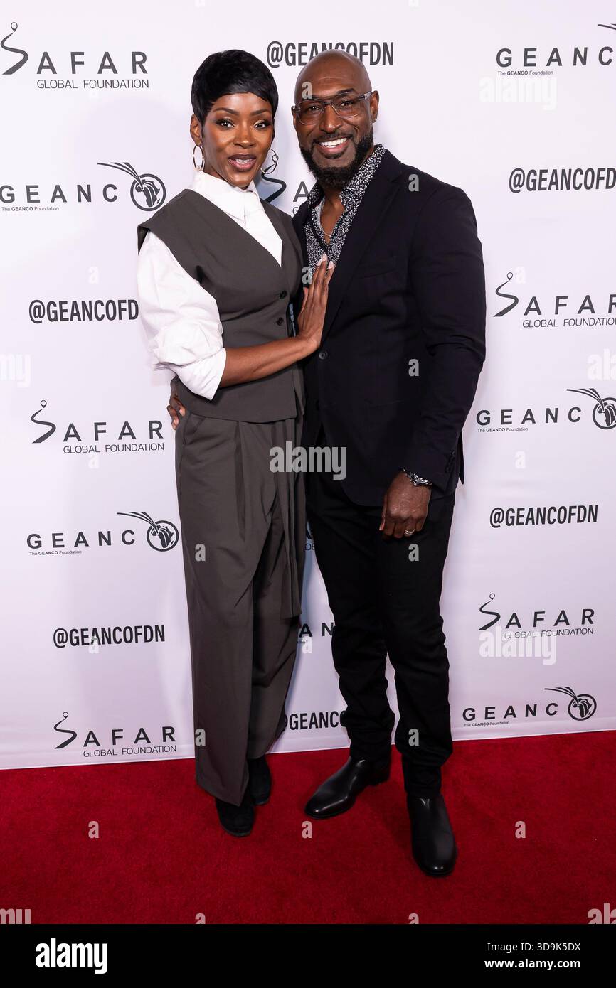 Caroline Chikezie and Adrian Holmes attend the arrivals of The GEANCO ...