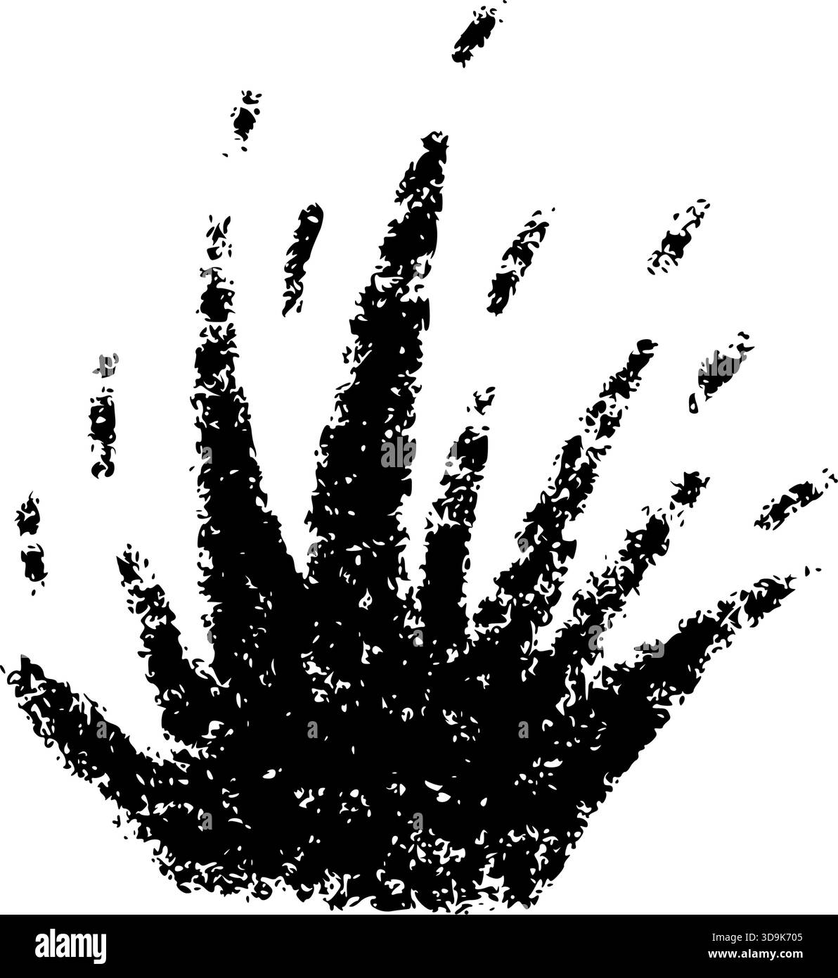 Doodle fire in crayon style. Hand drawn flame with grunge texture. Coal ...