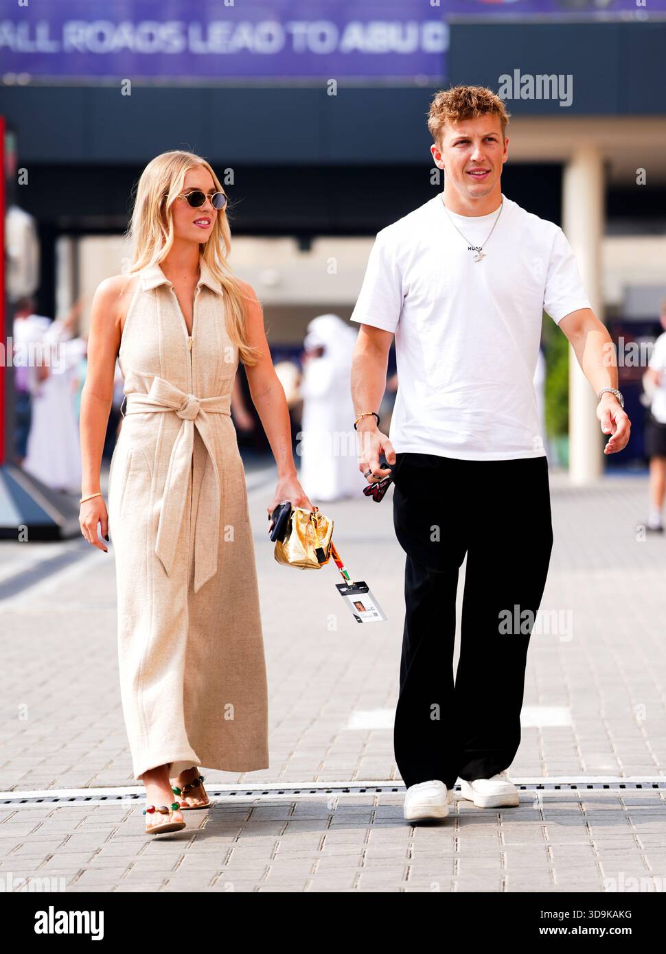 Racing Bulls driver Liam Lawson and Hannah St. John arrive ahead of ...