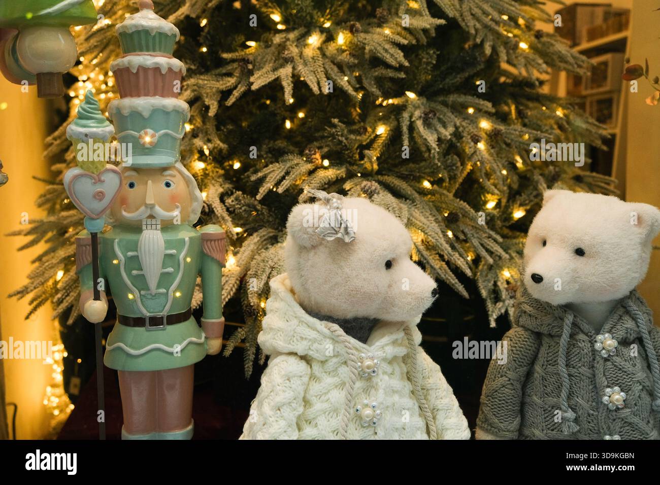 Christmas Window Display with Nutcracker Figurine and Teddy Bears. 22 ...