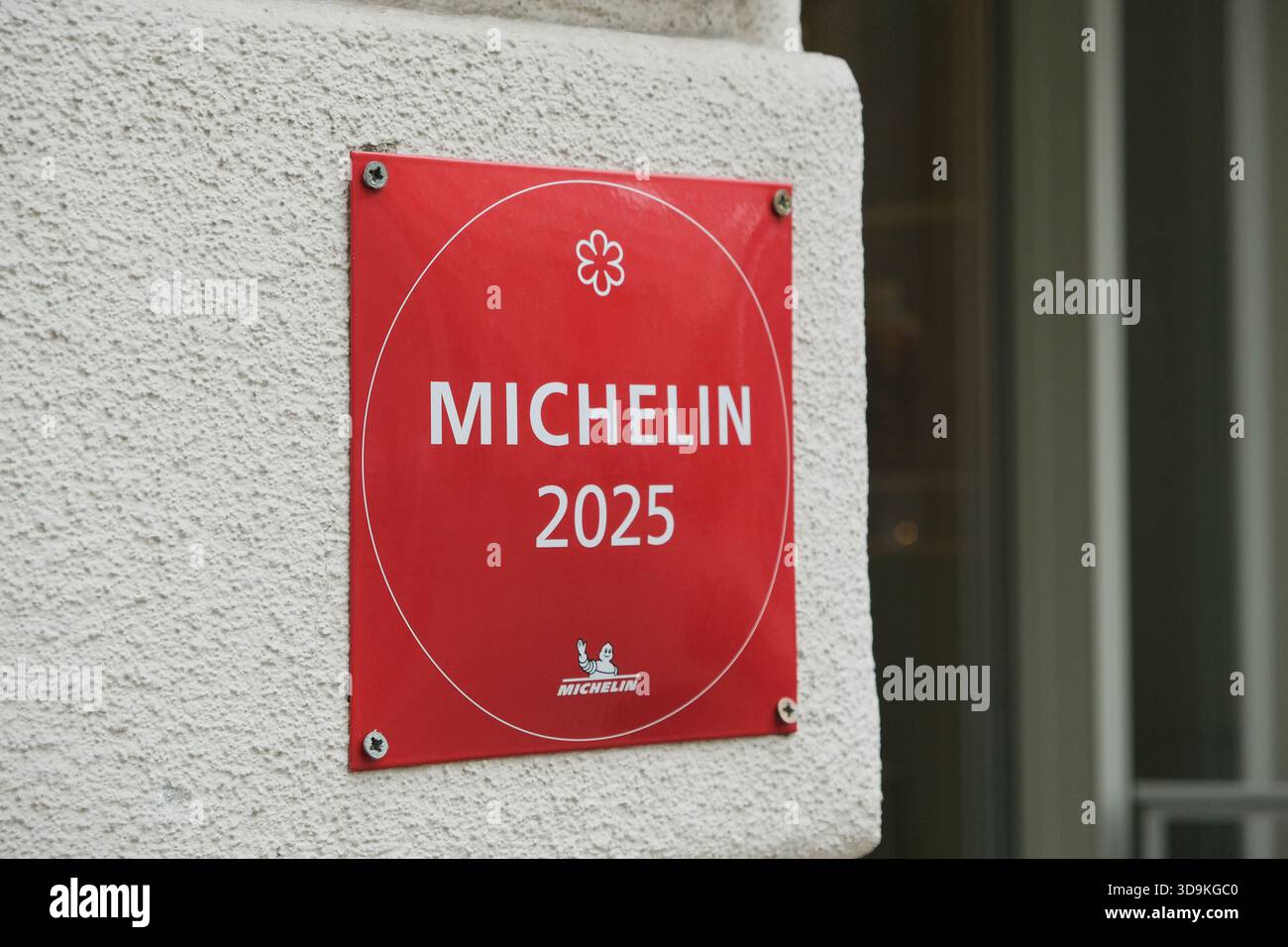 Michelin Guide 2025 Plaque Displayed on a Restaurant Exterior Wall. 22 ...