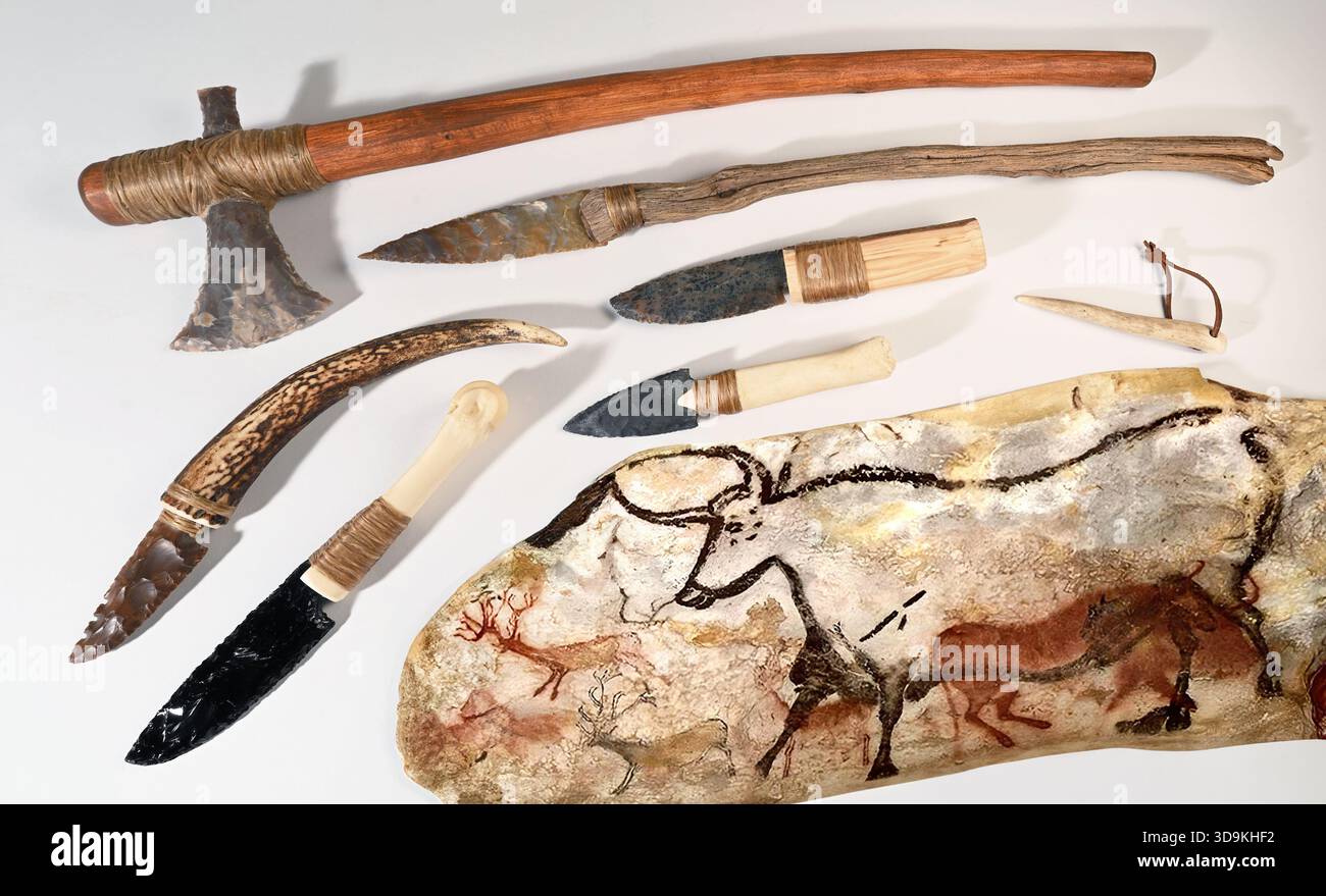 Neolithic cave painting and hand hi-res stock photography and images ...