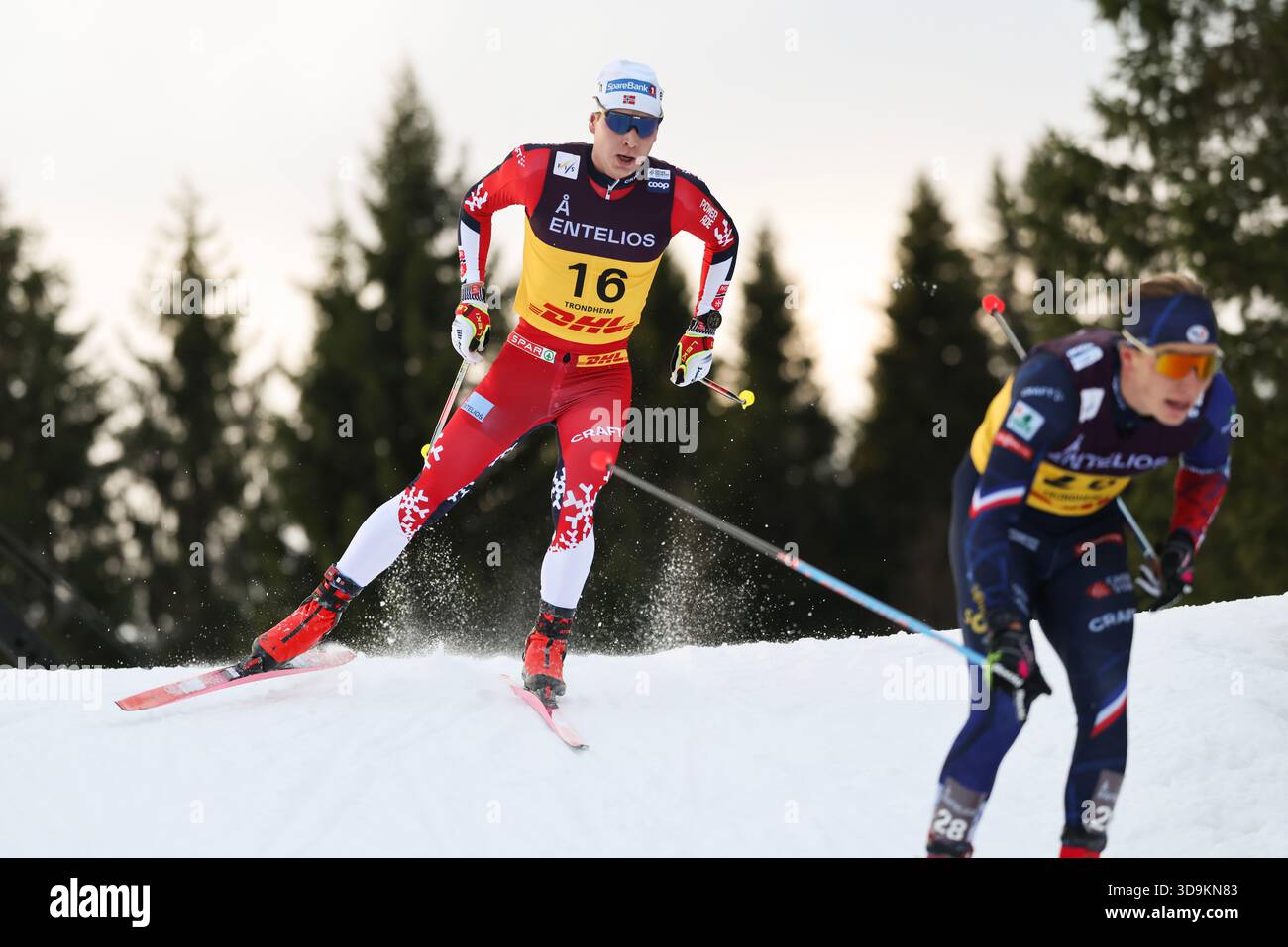 Trondheim 20251206. Simen Krüger Hegstad during cross-country skiing ...