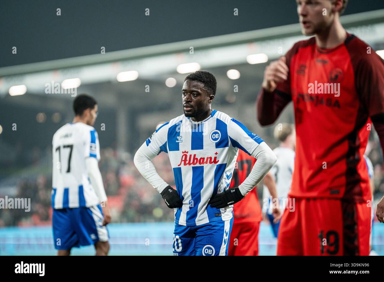 Fredericia, Denmark, 05th, December 2025. Leroy Owusu (20) of Odense BK ...