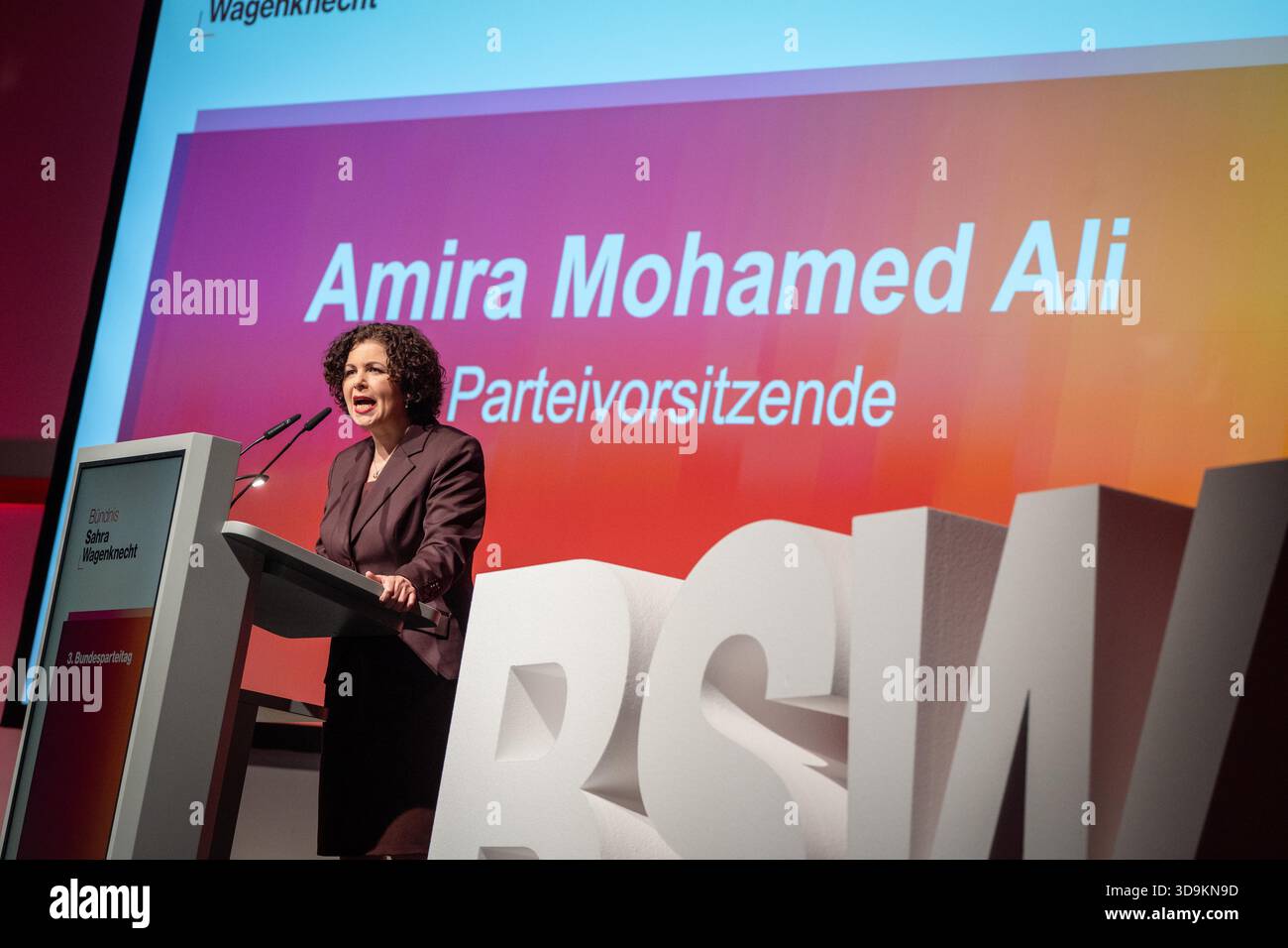Co-Chairwoman Amira Mohamed Ali during her party congress speech Stock ...