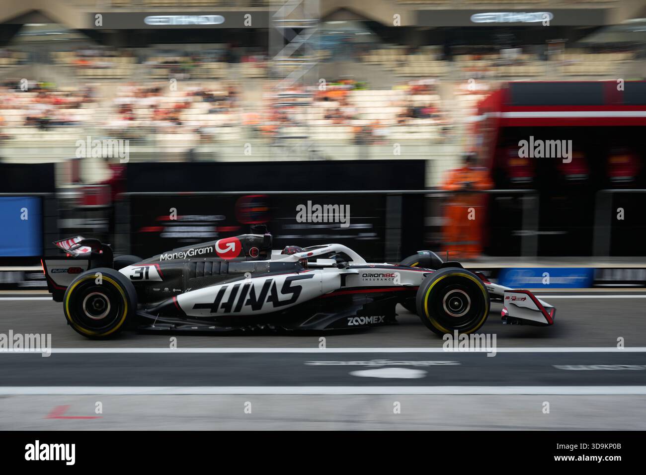Haas driver Esteban Ocon of France steers his car during the third ...