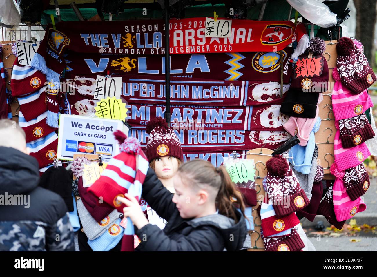 A general view of a merchandise stall at Villa Park, Birmingham ...