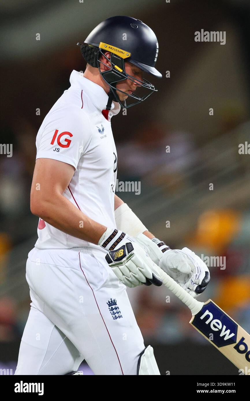 England's Jamie Smith leaves the field after losing his wicket during ...