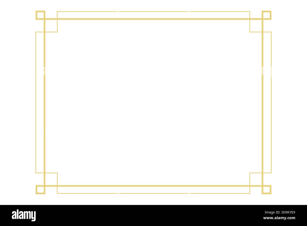 Gold asian Korean traditional frames, line borders with knot corners ...