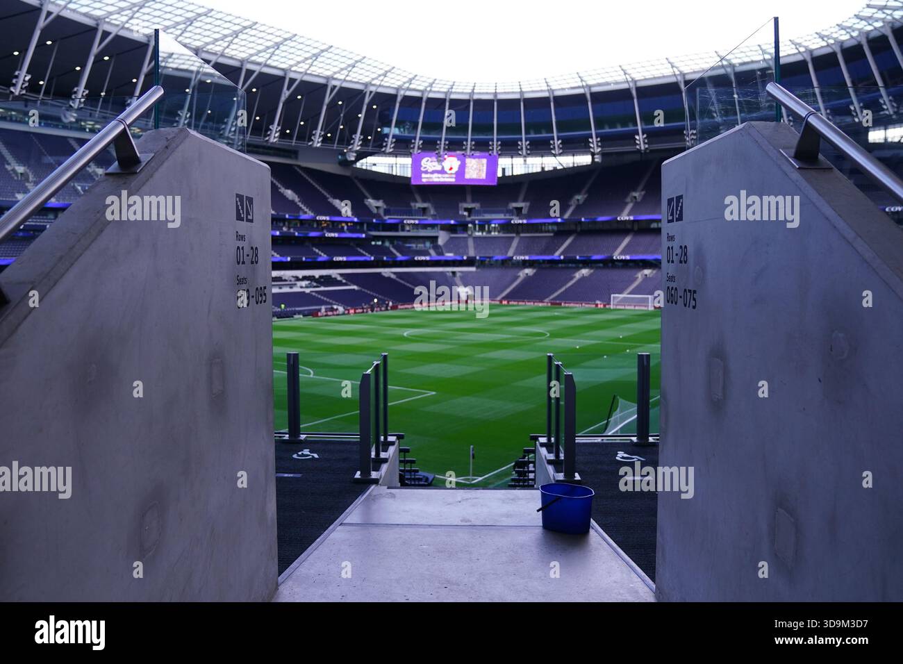 View from stands of the Tottenham hotspur stadium ahead of the Premier ...