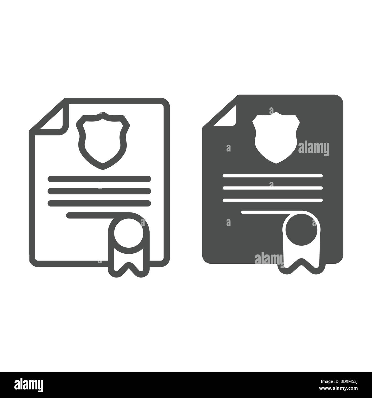 White line arrest warrant icon hi-res stock photography and images - Alamy