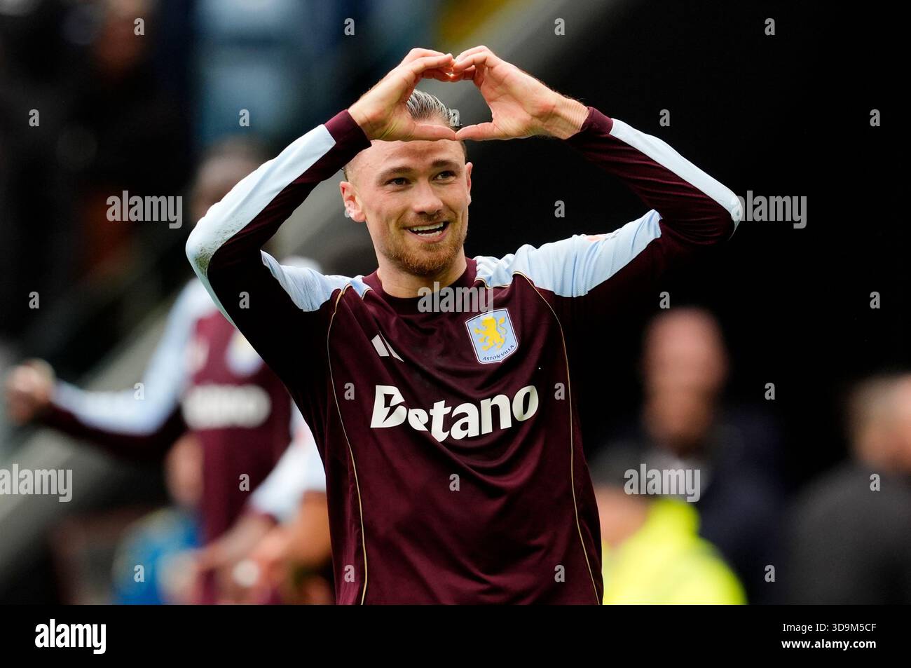 Aston Villa's Matty Cash celebrates scoring their side's first goal of ...