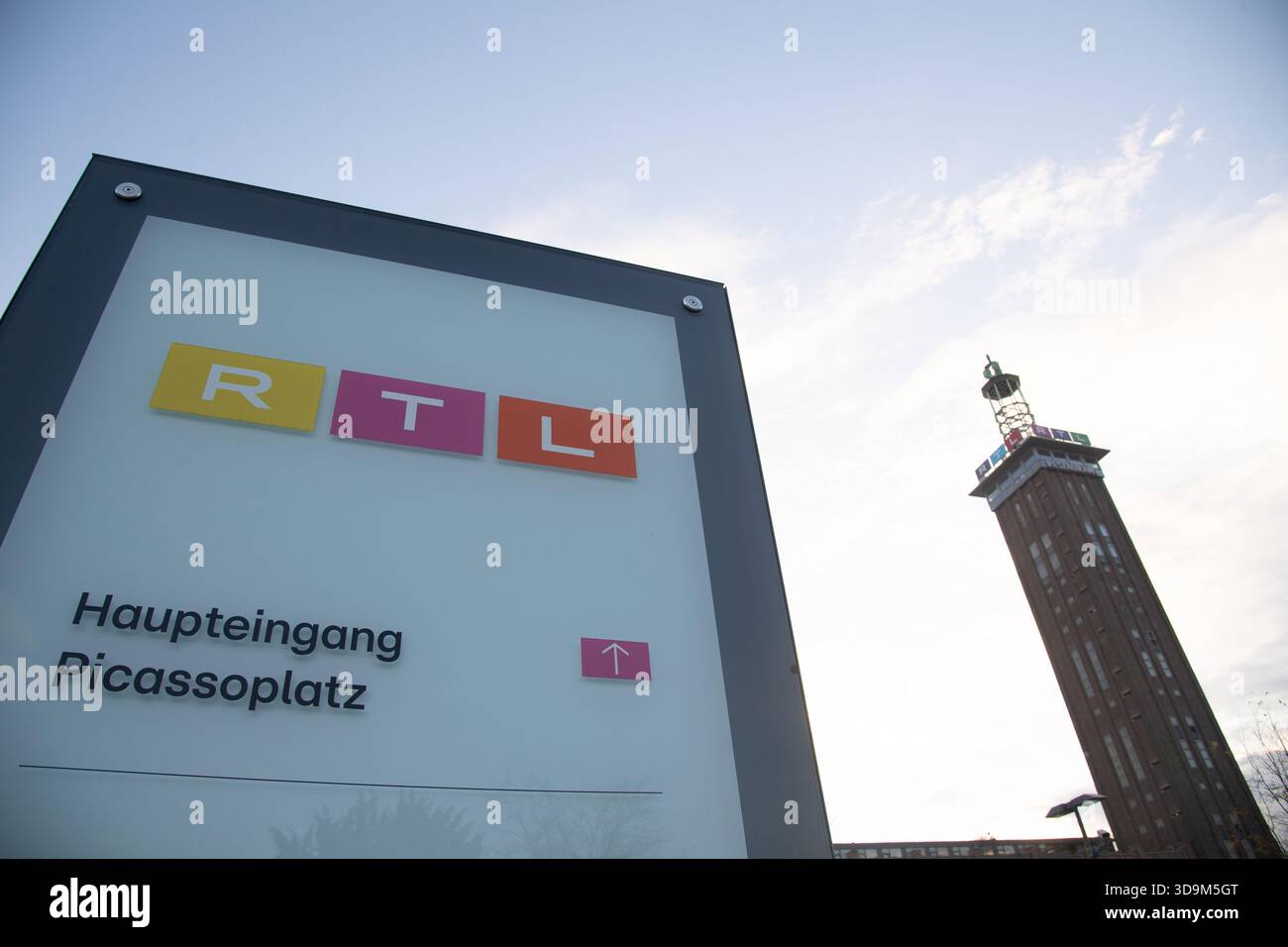 The corporate headquarters of RTL in Germany at the Cologne Fair, the ...