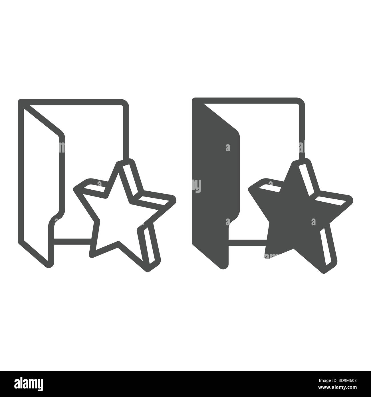 Favorites folder line and solid icon, windows pack concept. Vector ...