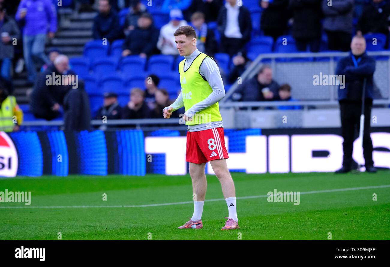 Elliot Anderson of Nottingham Forest during the pre-match warm-up ...