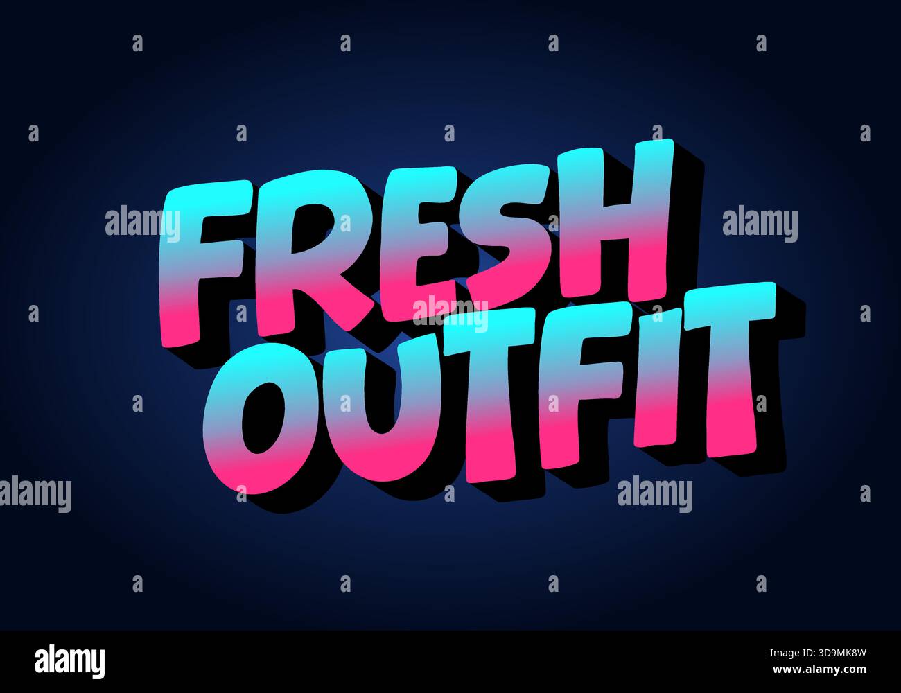 Colorful text design with the words fresh outfit in a bold, playful ...