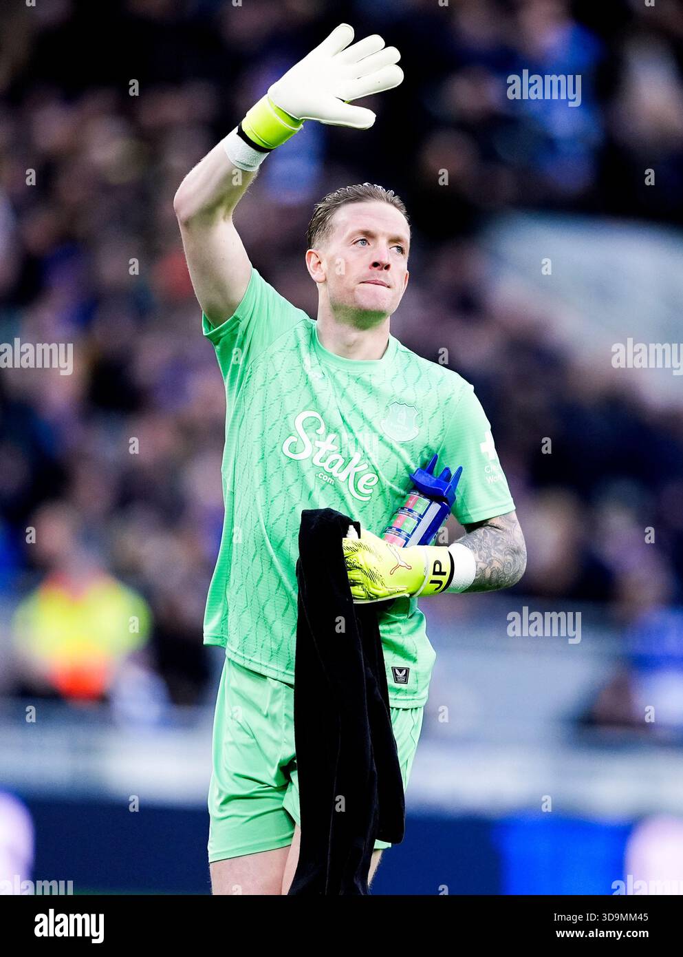 Everton goalkeeper Jordan Pickford ahead of the Premier League match at ...