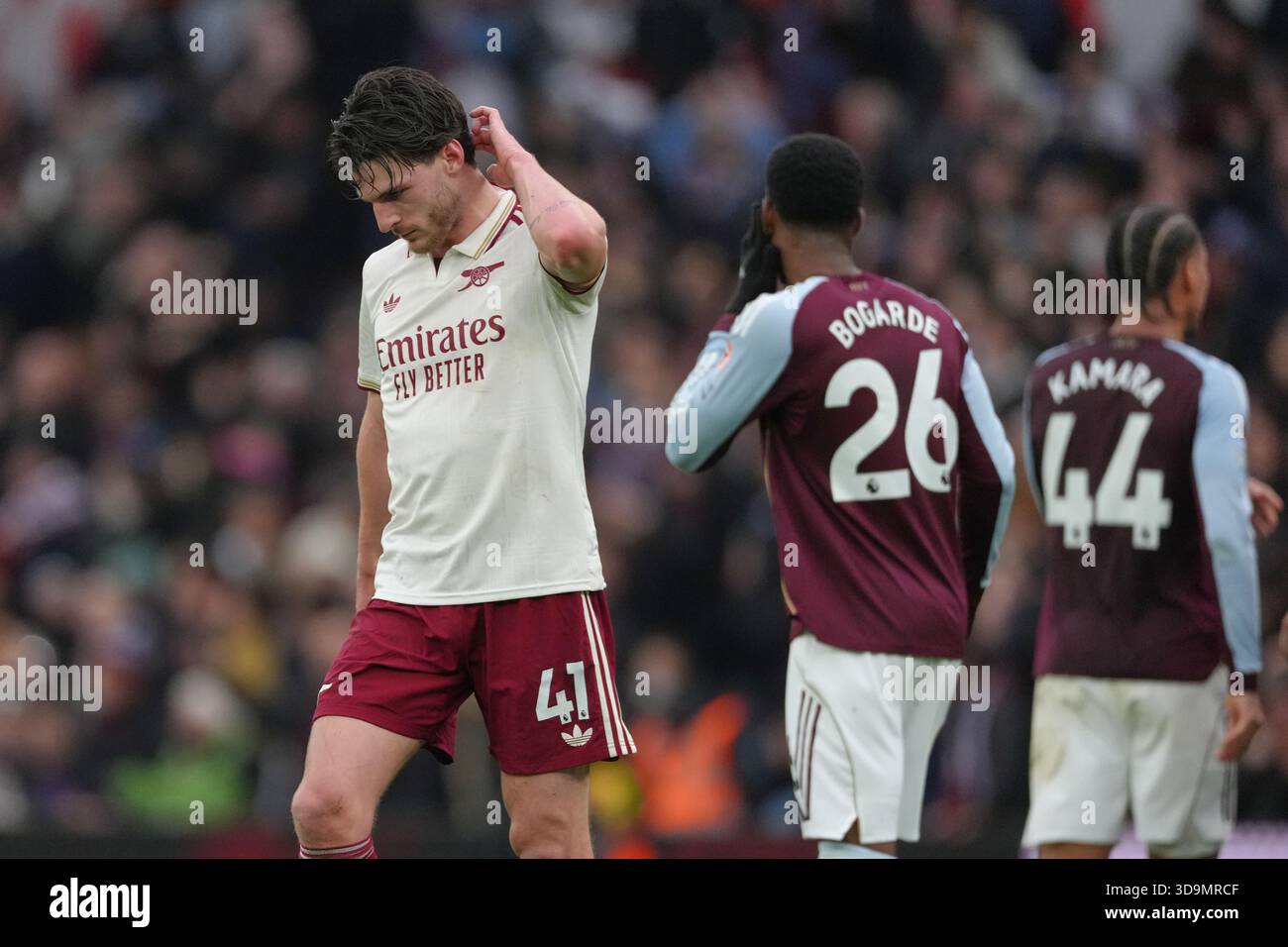 Arsenal's Declan Rice reacts after the English Premier League soccer ...