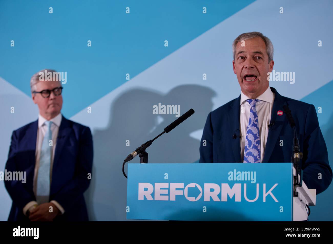Grangemouth, Scotland 6th December 2025: Nigel Farage, leader of Reform ...