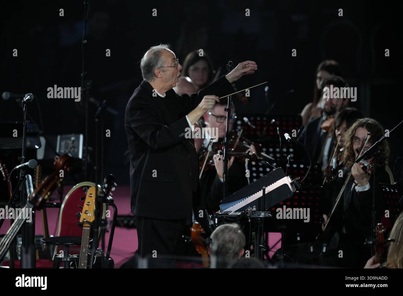Maestro Marco Frisina conducts the orchestra of the Concert with the ...