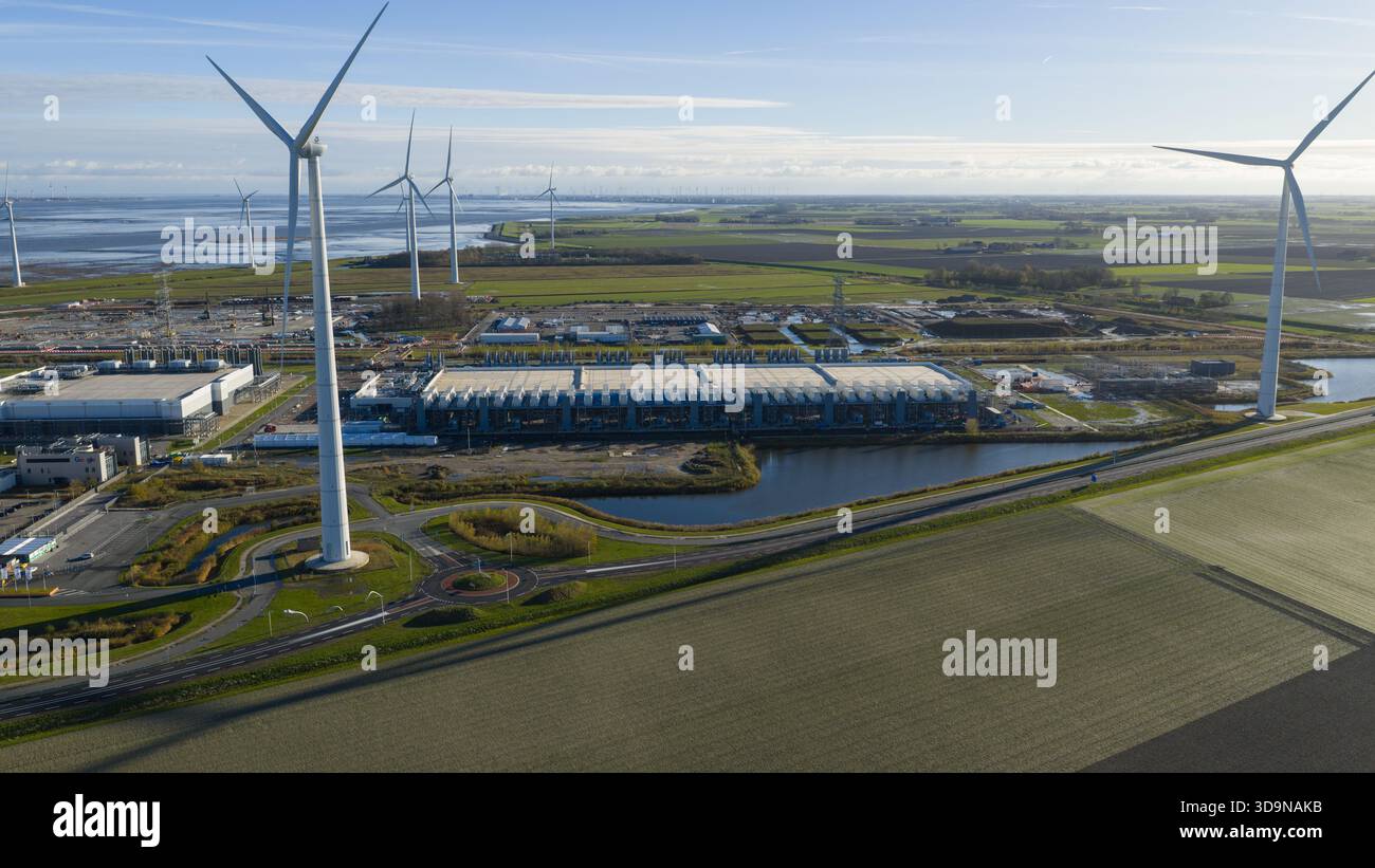 Eemshaven Data Center Expansion Aerial View Stock Photo - Alamy
