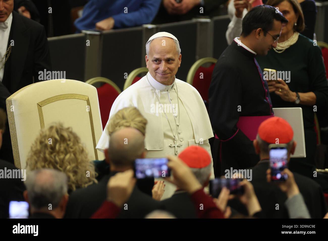 Vatican City, Italy - December 6, 2025: Pope Leo XIV attends the ...